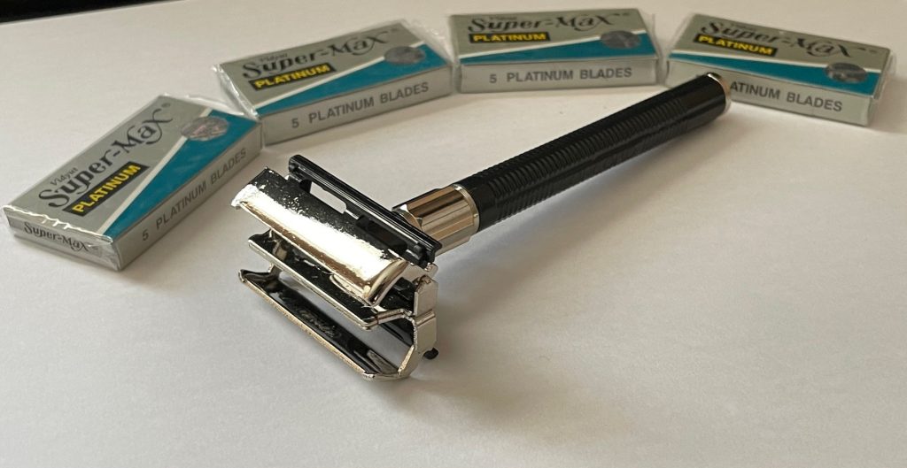 Old Fashion Barber Classic Safety Razor + Mirror Set With 20pcs Blades ...